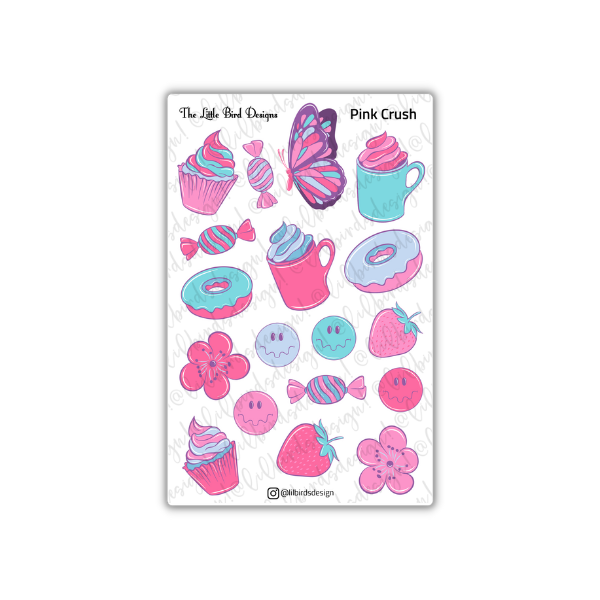 Pink Crush Sticker Sheet – The Little Bird Designs